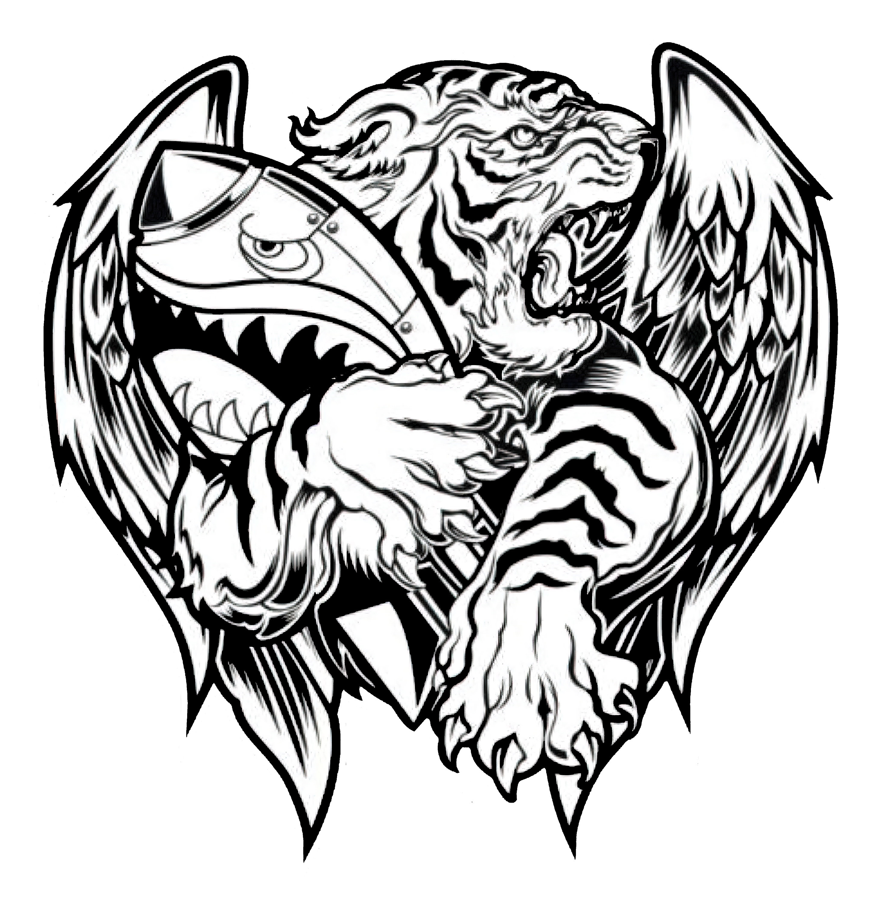 USAF Flying Tigers Squadron Self-adhesive Decal contour Cut - Etsy