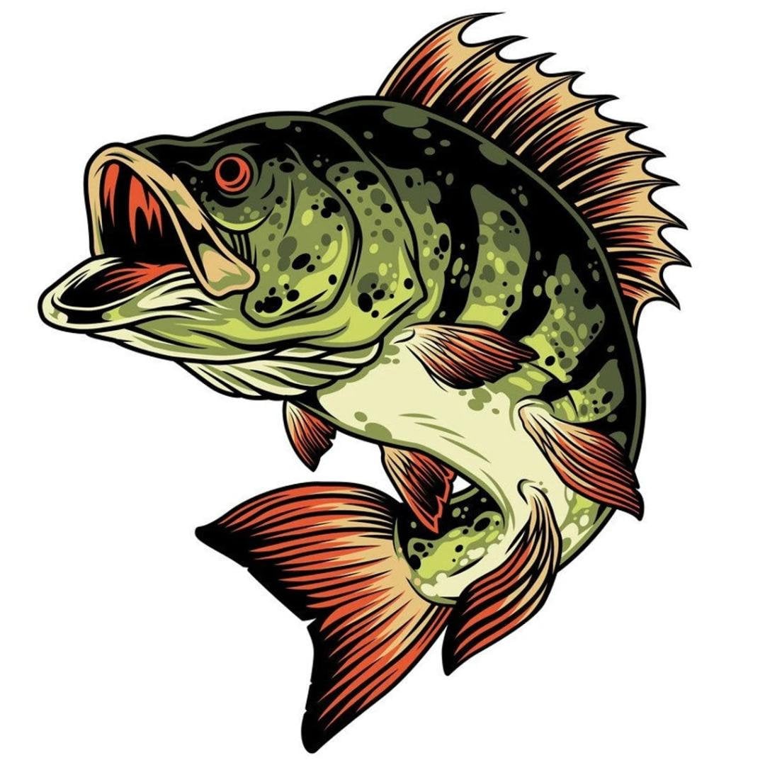 Freshwater Bass Fish Self-adhesive Decal (contour Cut) V-3 - Etsy