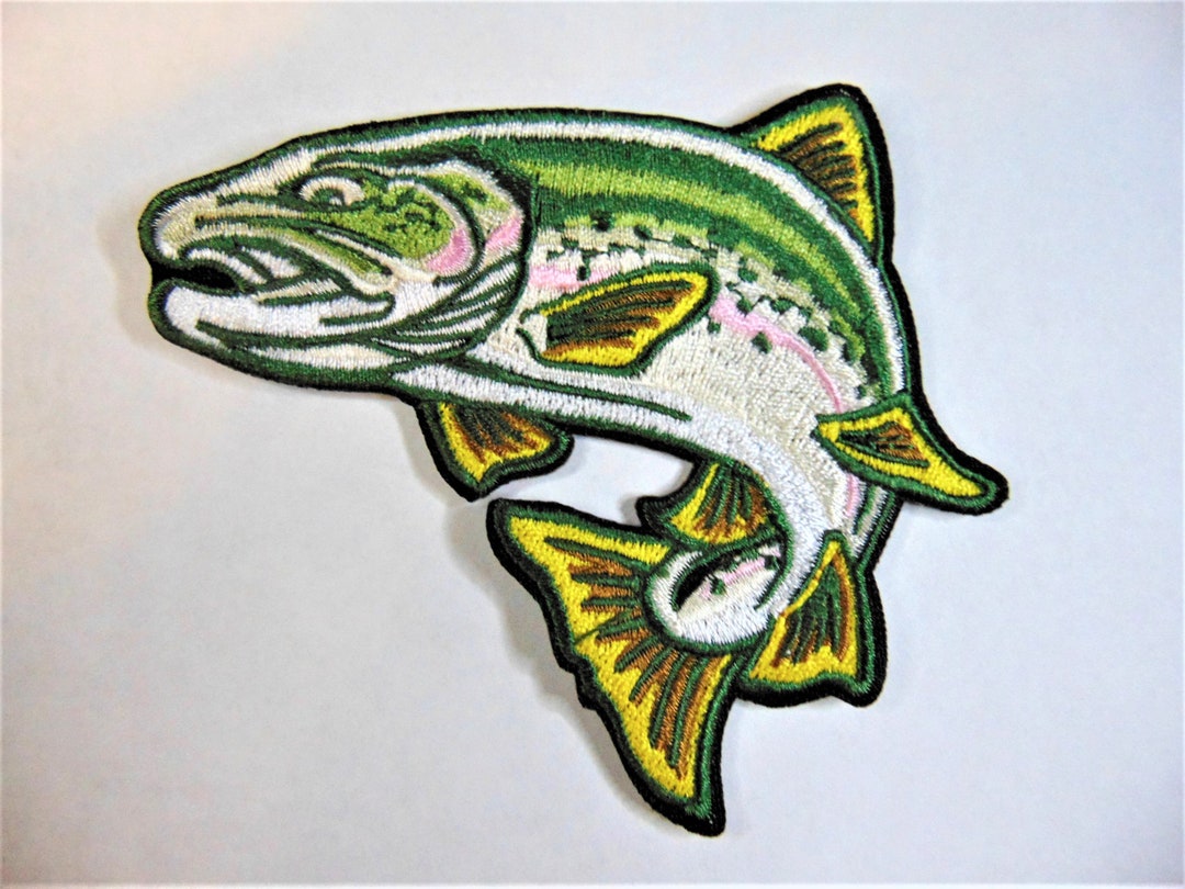 Rainbow Trout/steelhead Trout Iron-on Patch 100% Embroidery - Etsy