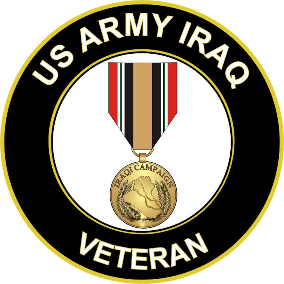 US Army Iraq Combat Veteran With Campaign Medal Self-adhesive Decal ...