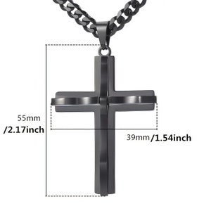 Beautiful Christian Black Stainless Steel Cross Necklace praise God - Etsy