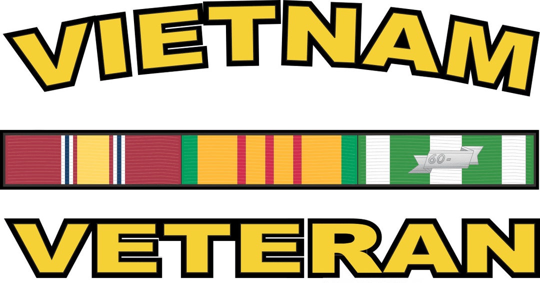 Vietnam Combat Veteran With Ribbons Self-adhesive Decal (contour Cut ...