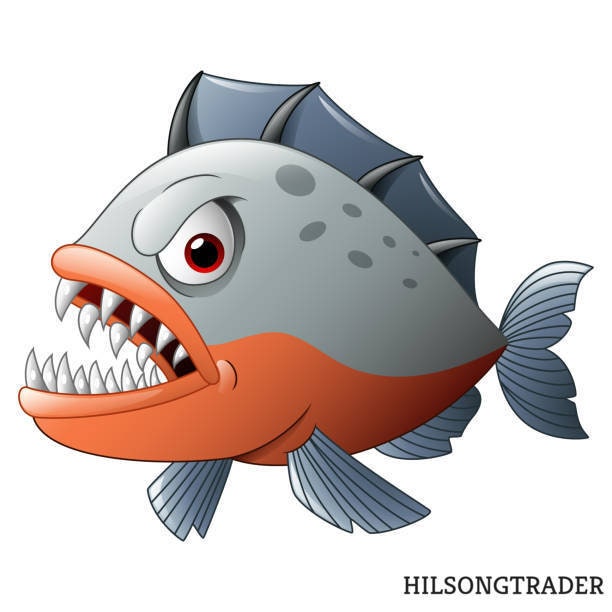 Piranha Fish Self-adhesive Decal contour Cut V-6 - Etsy