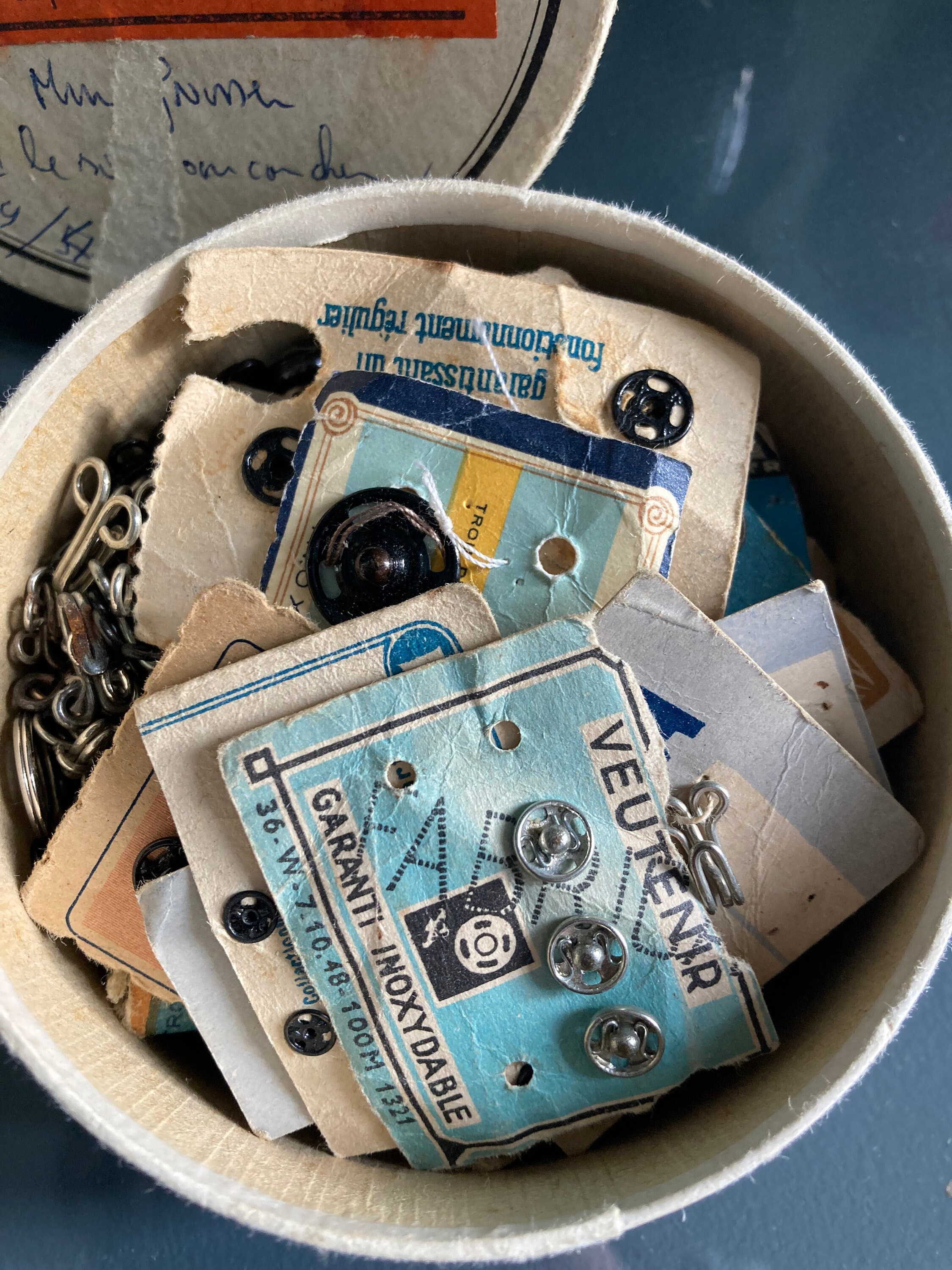 A Box of Vintage French Snap Fasteners & Hooks brocante Find ...