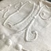 Antique French LINEN Fil Sheet fluid Linen Monogramed DP Lace Trimming ...