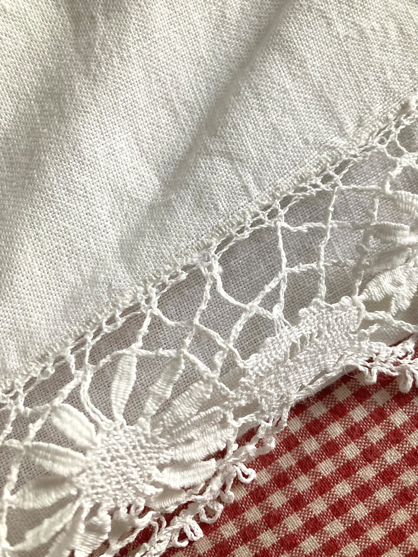 Antique French LINEN Fil Sheet fluid Linen Monogramed DP Lace Trimming ...