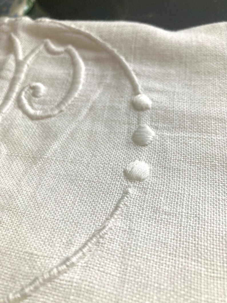Antique French LINEN Fil Sheet fluid Linen Monogramed DP Lace Trimming ...