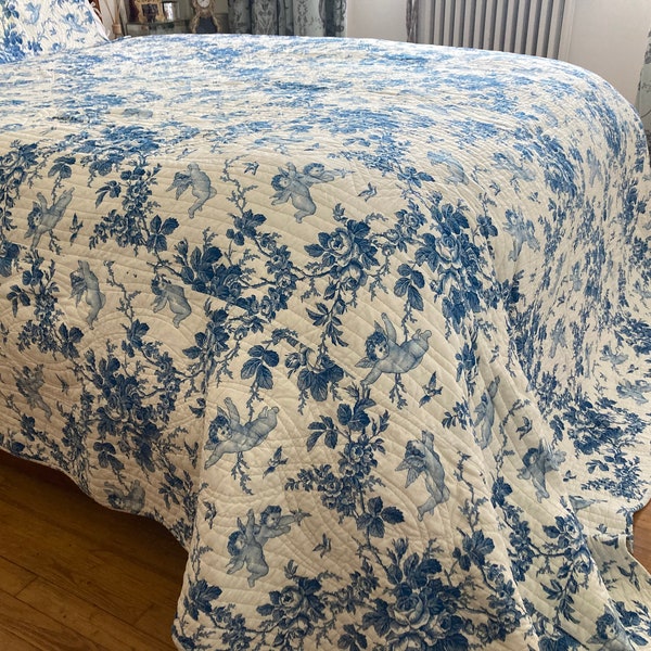 Toile Quilt - Etsy