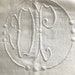 Antique French LINEN Fil Sheet fluid Linen Monogramed DP Lace Trimming ...