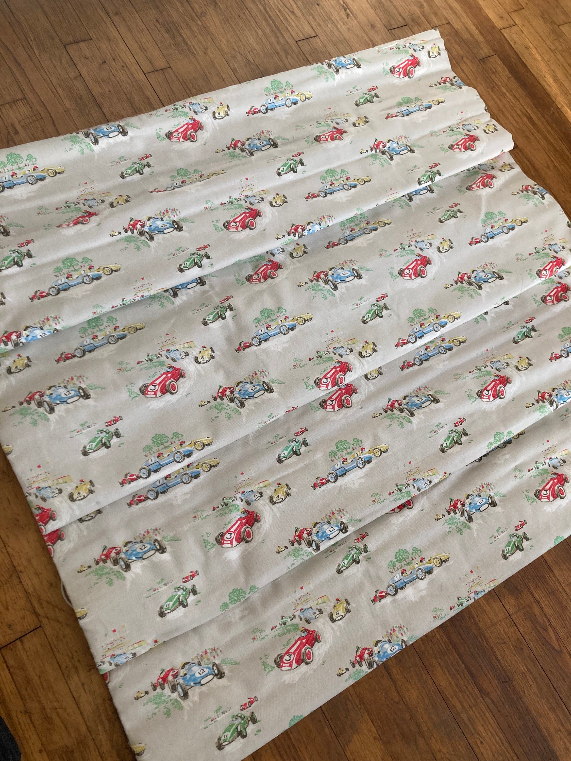 Cath Kidston Roman Blind Shabby Retro Chic Racing Cars Hand Finished ...