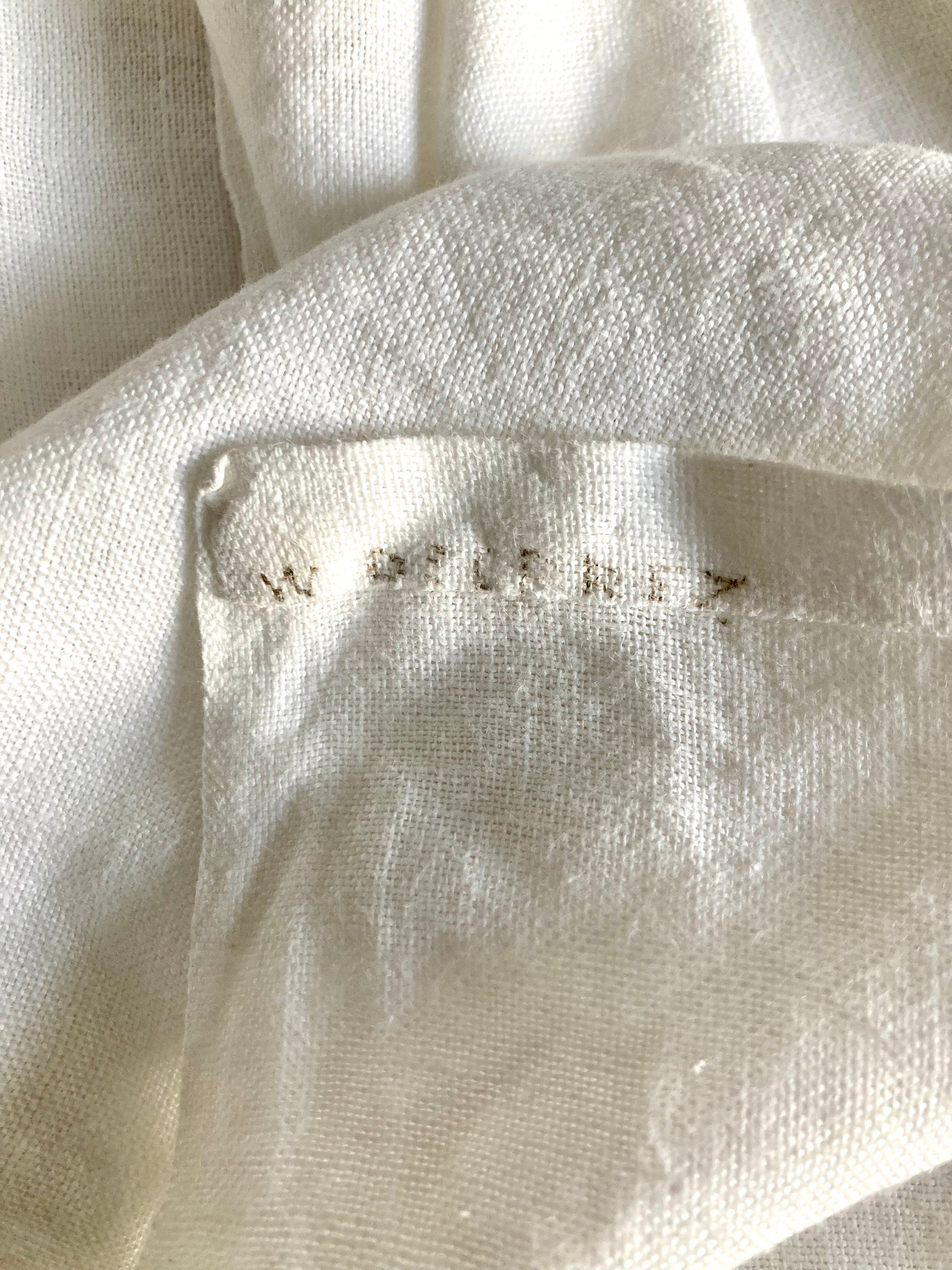 Antique French LINEN Fil Sheet fluid Linen Monogramed DP Lace Trimming ...