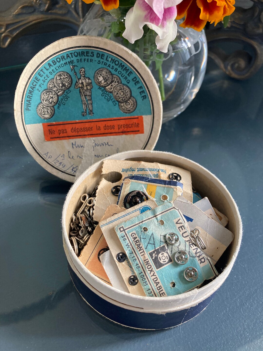 A Box of Vintage French Snap Fasteners & Hooks brocante Find ...