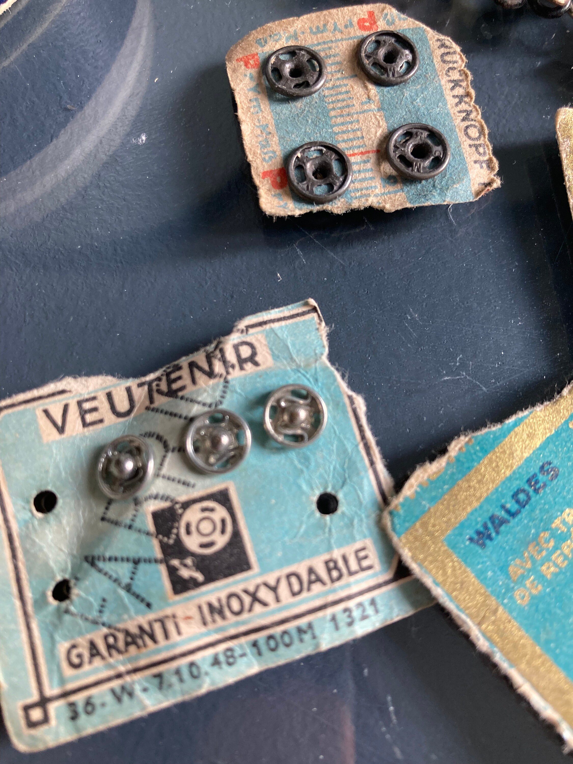 A Box of Vintage French Snap Fasteners & Hooks brocante Find ...