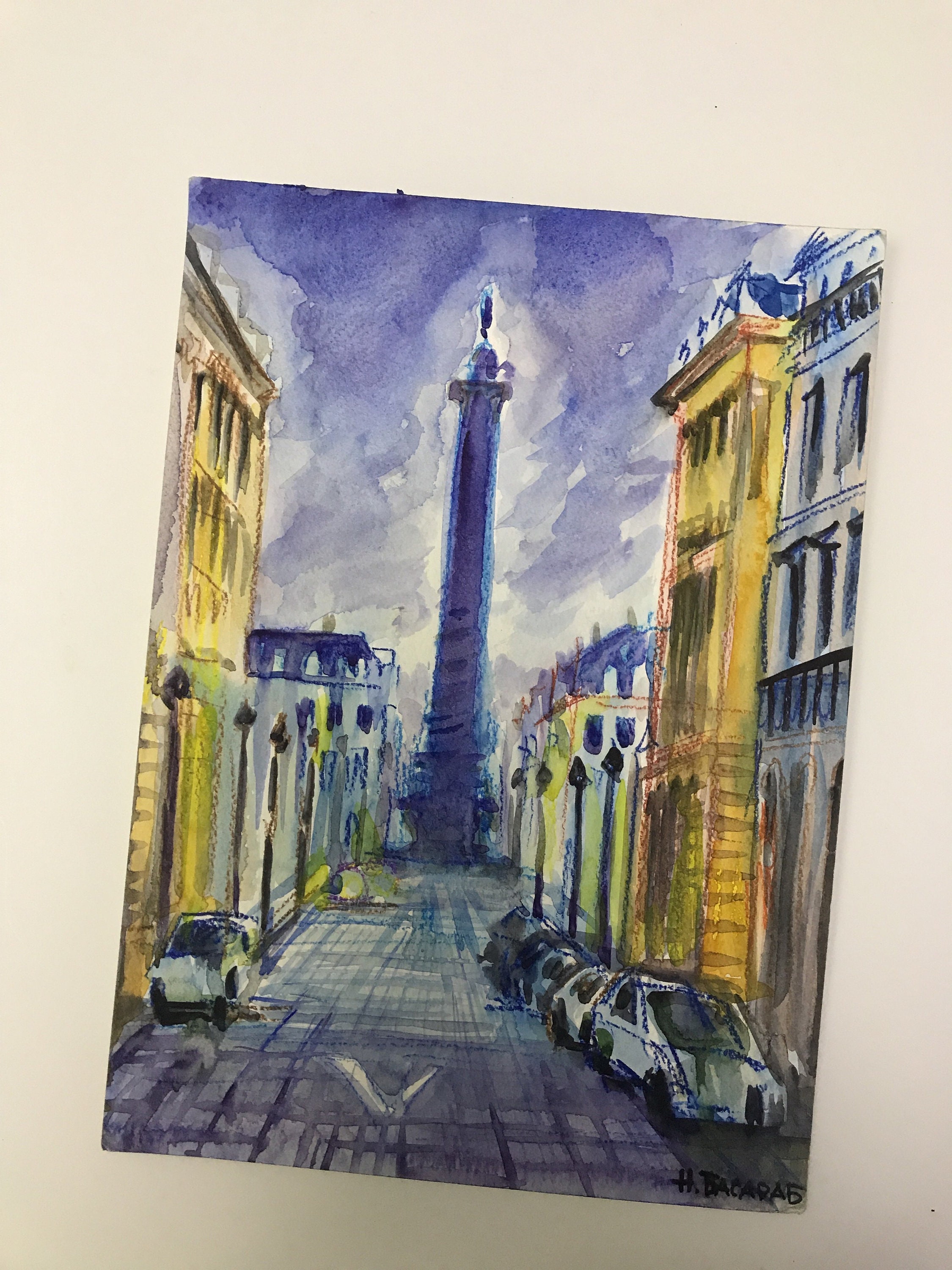 Original Paris Watercolor Painting, Street Scene, A4 Art - Etsy UK