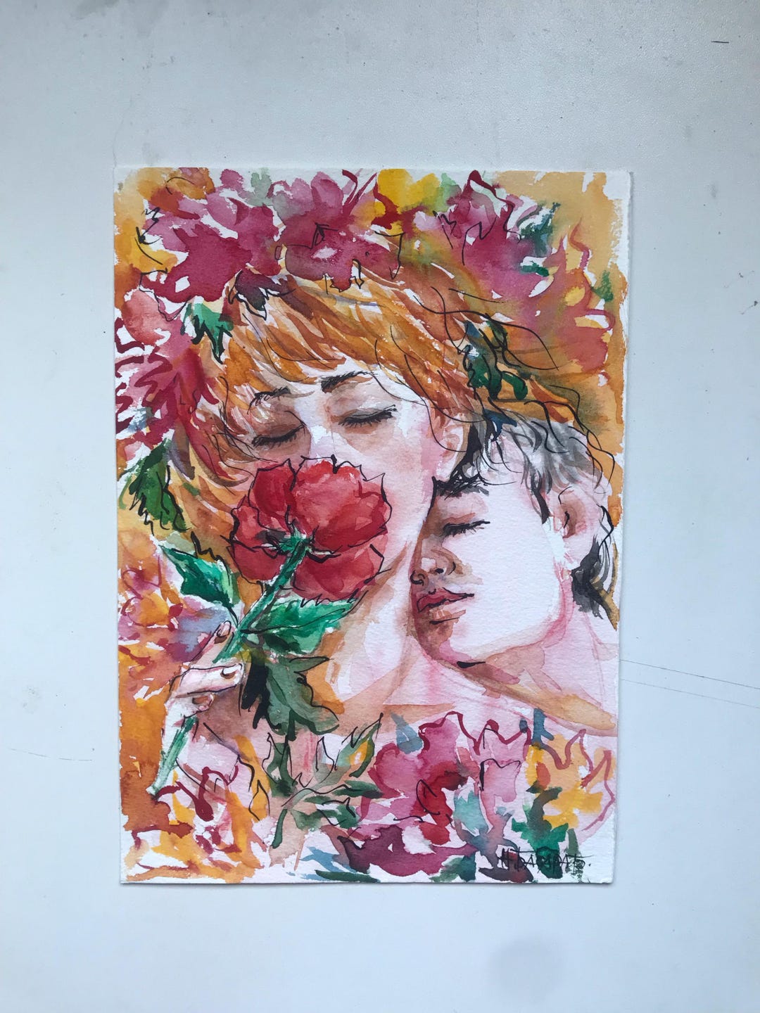 Romeo and Juliet, Watercolor Painting, Art Watercolor, Art Painting ...