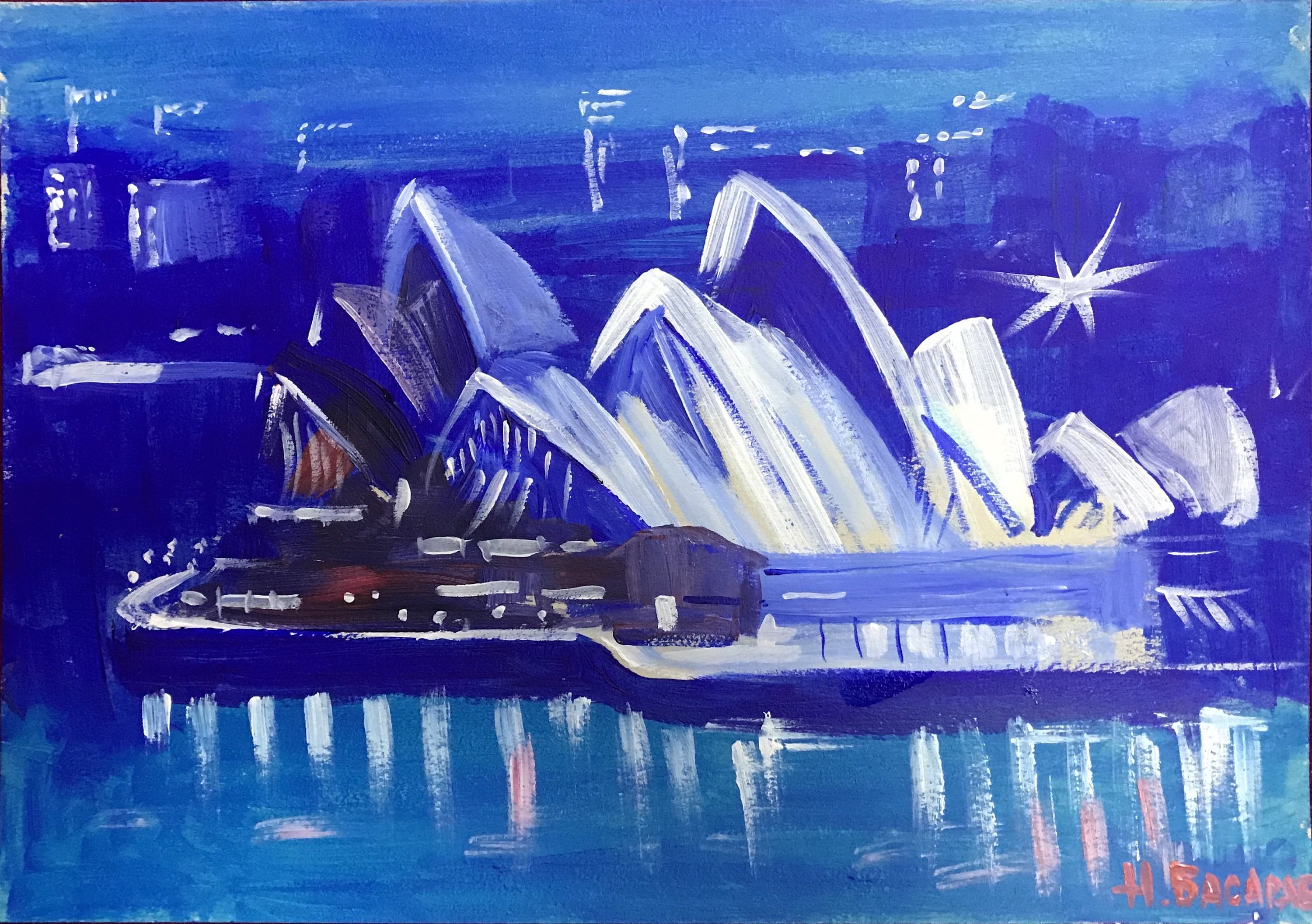 Opera House Acrylic, Opera Painting, Acrylic Opera Painting, Opera ...