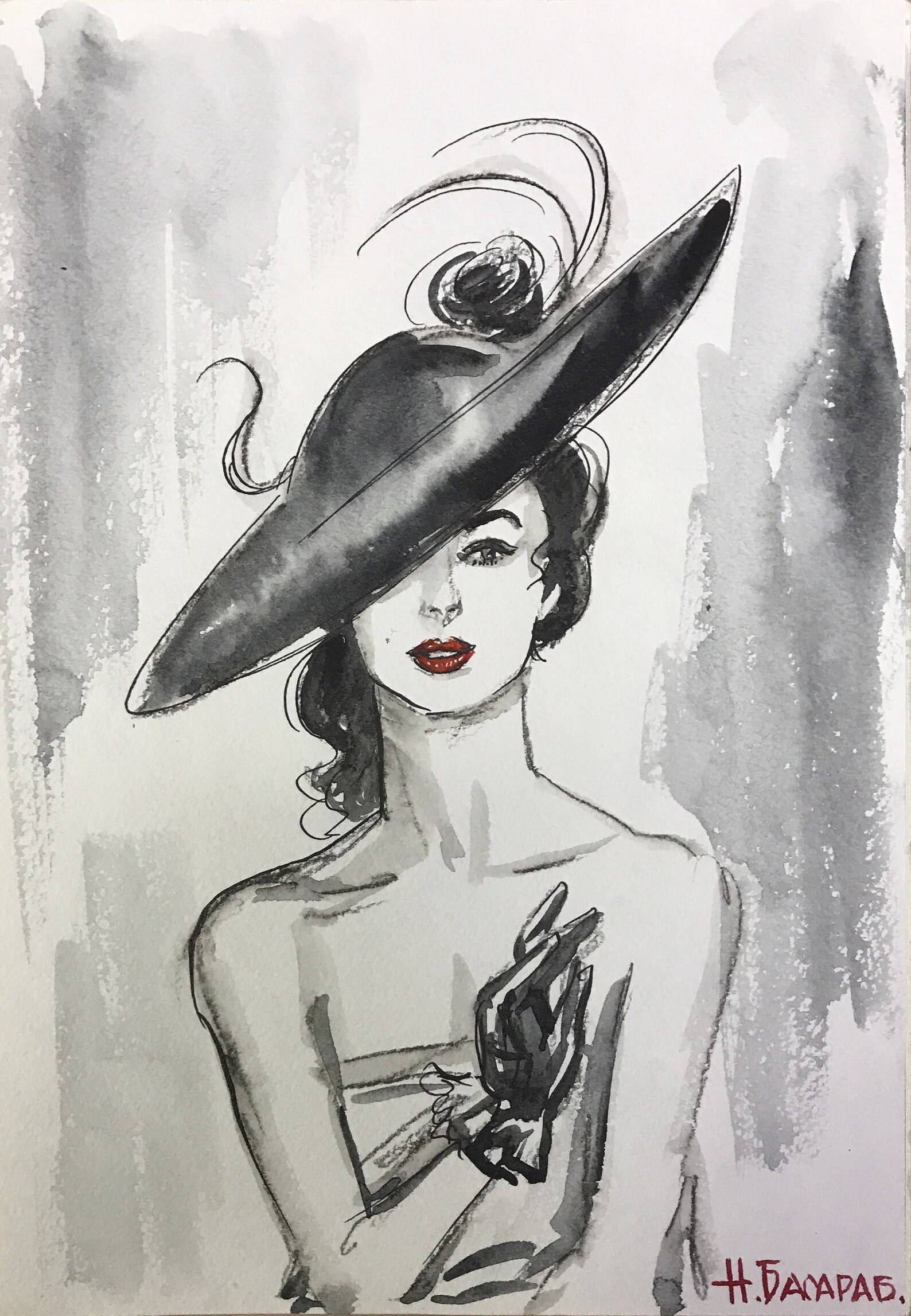 Beautiful Ladies Original Watercolor Original Aquarelle - Etsy UK