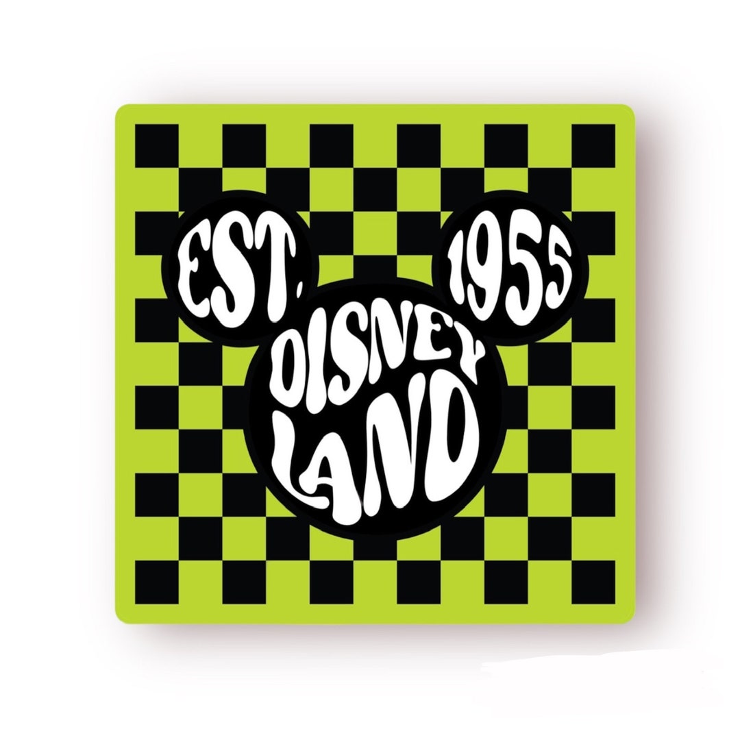Mickey Checkered Sticker Disney Sticker Disney Graphic - Etsy