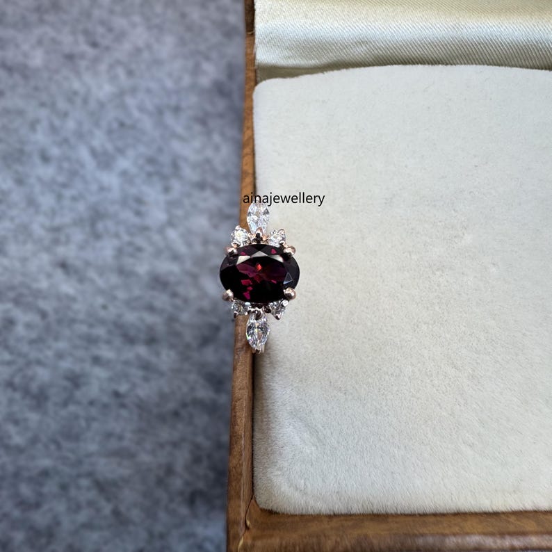 Rhodolite Garnet Ring: Rose Gold 925 Sterling Silver Promise Ring - Etsy