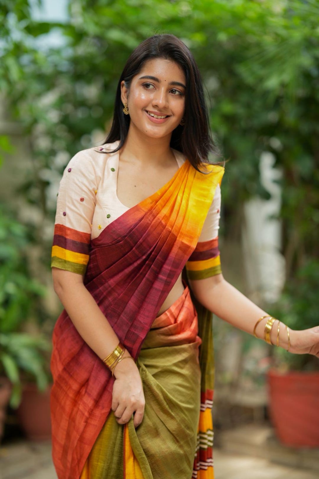Multi Pure Tussar Silk Saree With Hand Work Blouse - Etsy
