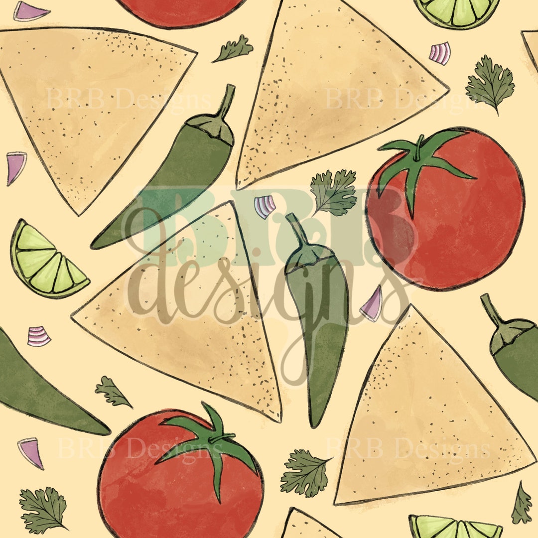 Sketchy Salsa Hand Drawn Digital PNG Seamless File - Etsy