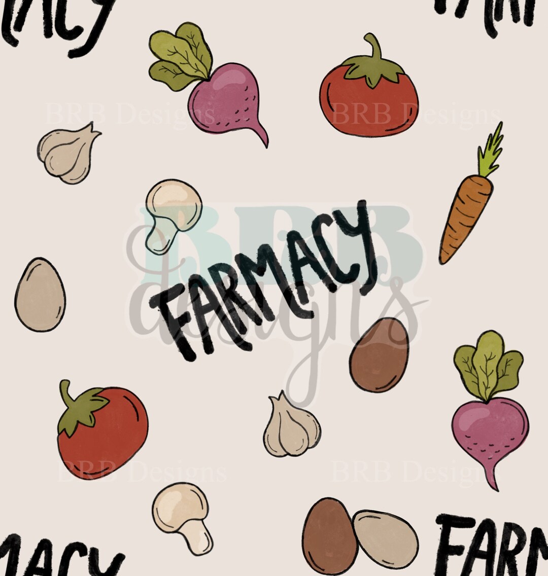 Farmacy Hand Drawn Digital PNG Seamless File - Etsy