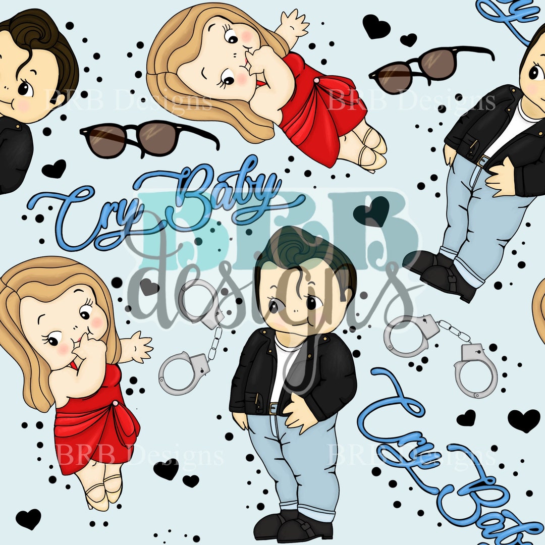 Cry Baby Hand Drawn Seamless PNG File - Etsy