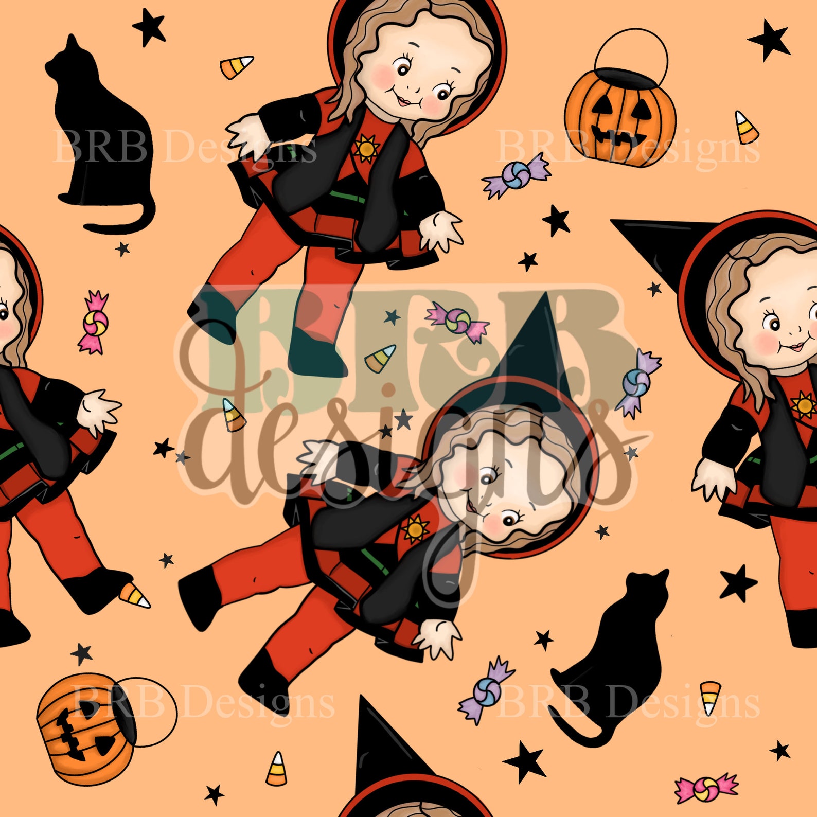 Dani and Binx Hand Drawn Seamless PNG File - Etsy