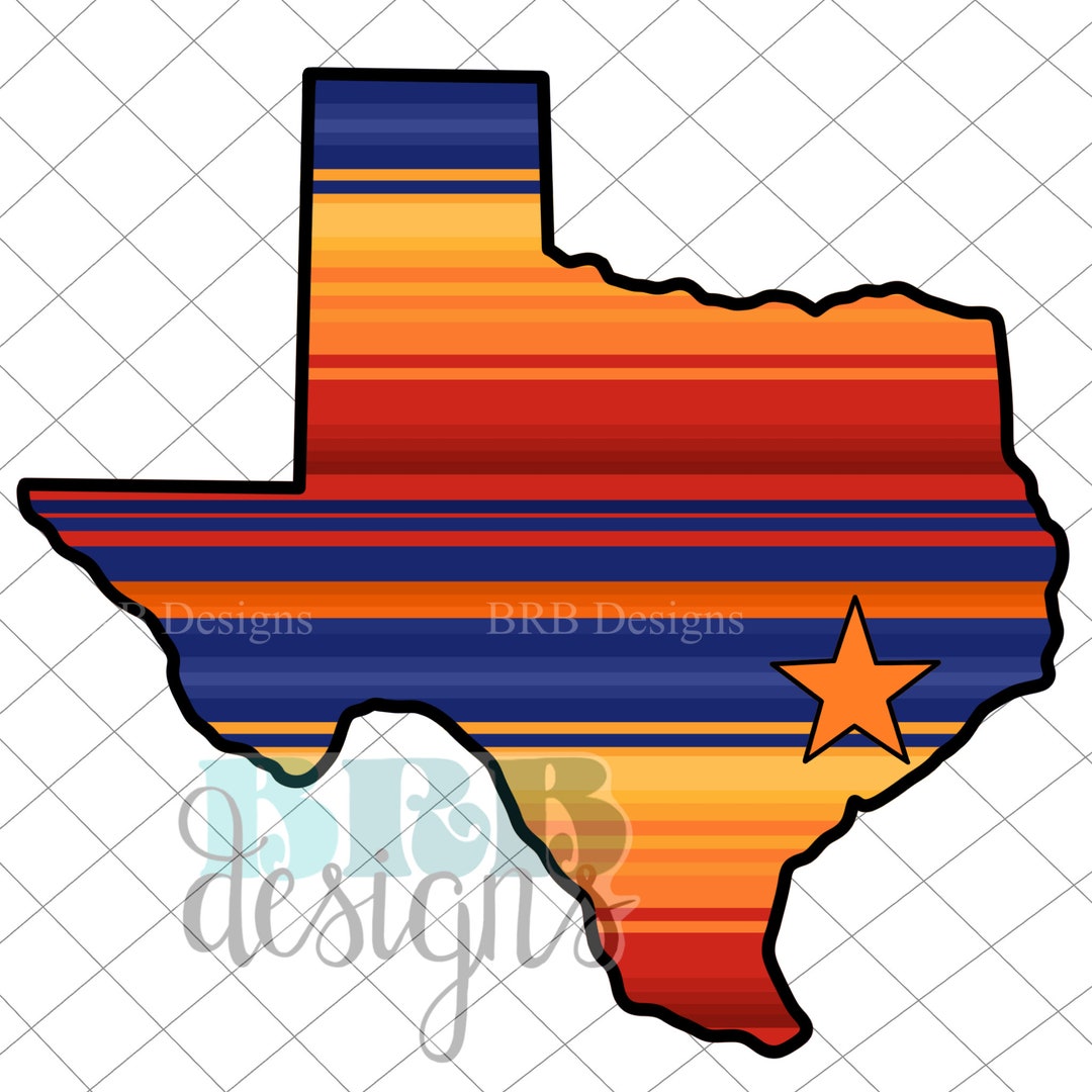 Retro Stros Texas Hand Drawn Digital PNG File - Etsy