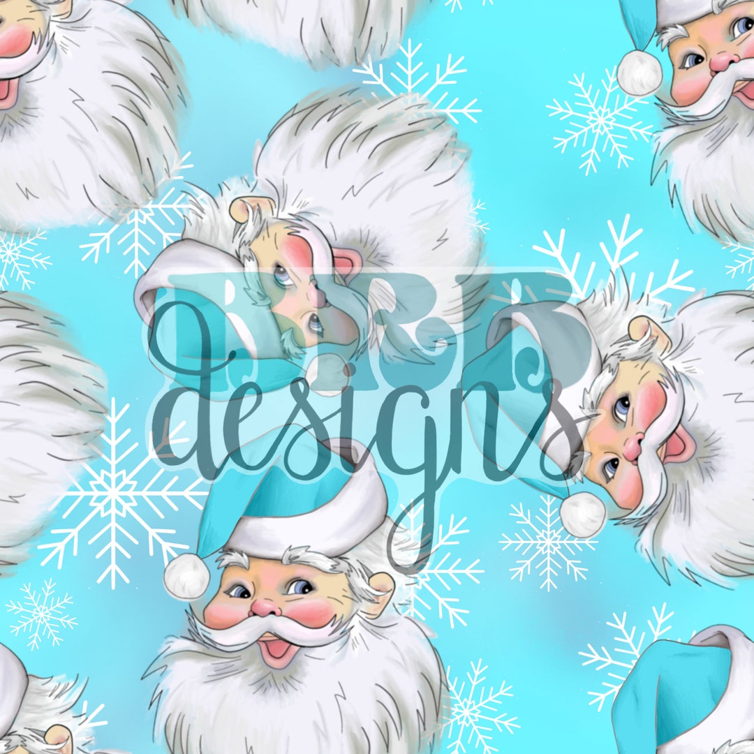 Blue Santa Seamless File - Etsy