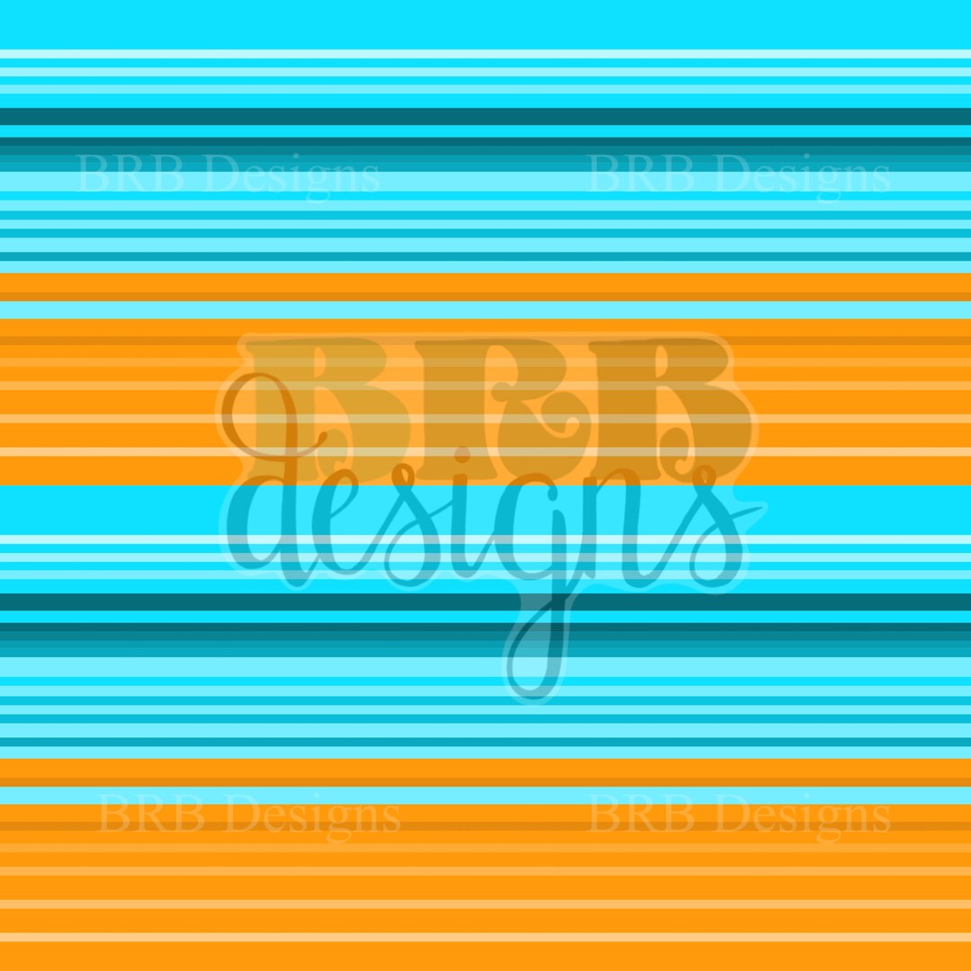 Southwest Blue and Orange Hand Drawn Digital PNG Seamless File - Etsy