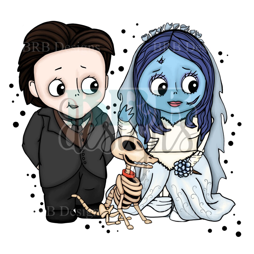 Corpse Bride Hand Drawn Sublimation PNG File - Etsy