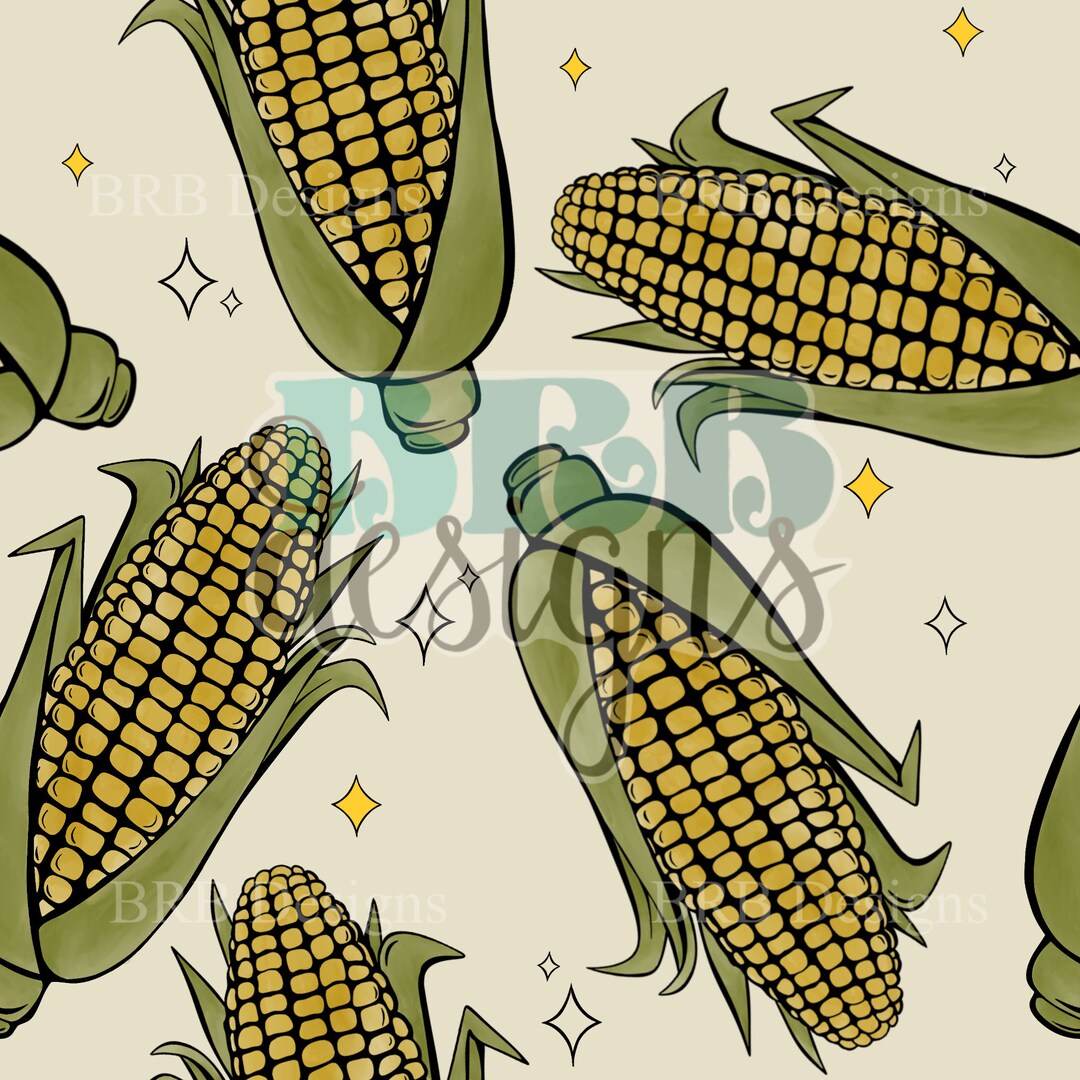 Its Corn Hand Drawn Seamless PNG Digital File - Etsy