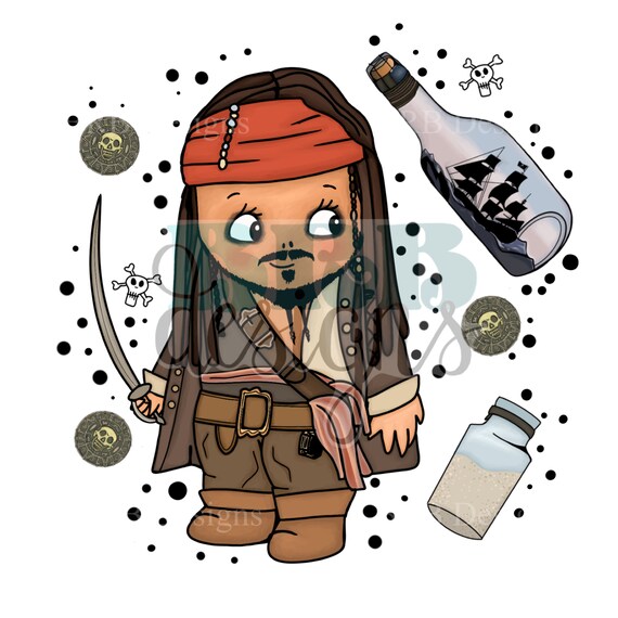 Captain Jack Hand Drawn Sublimation PNG File - Etsy