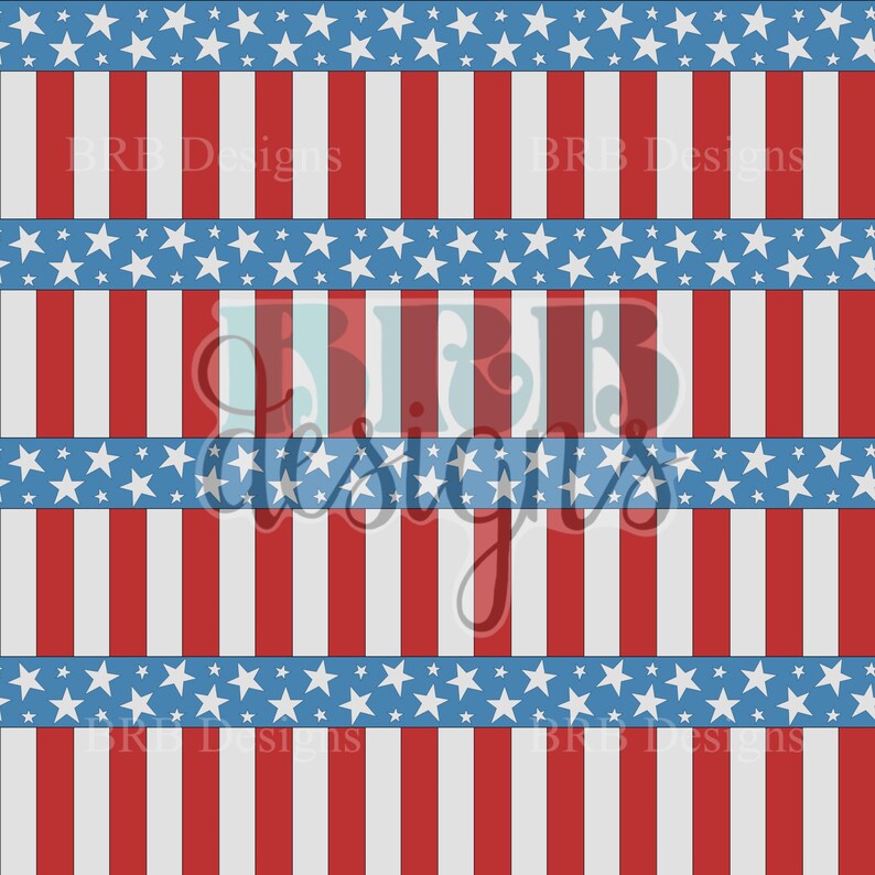 Stars and Stripes Hand Drawn Digital PNG Seamless File - Etsy