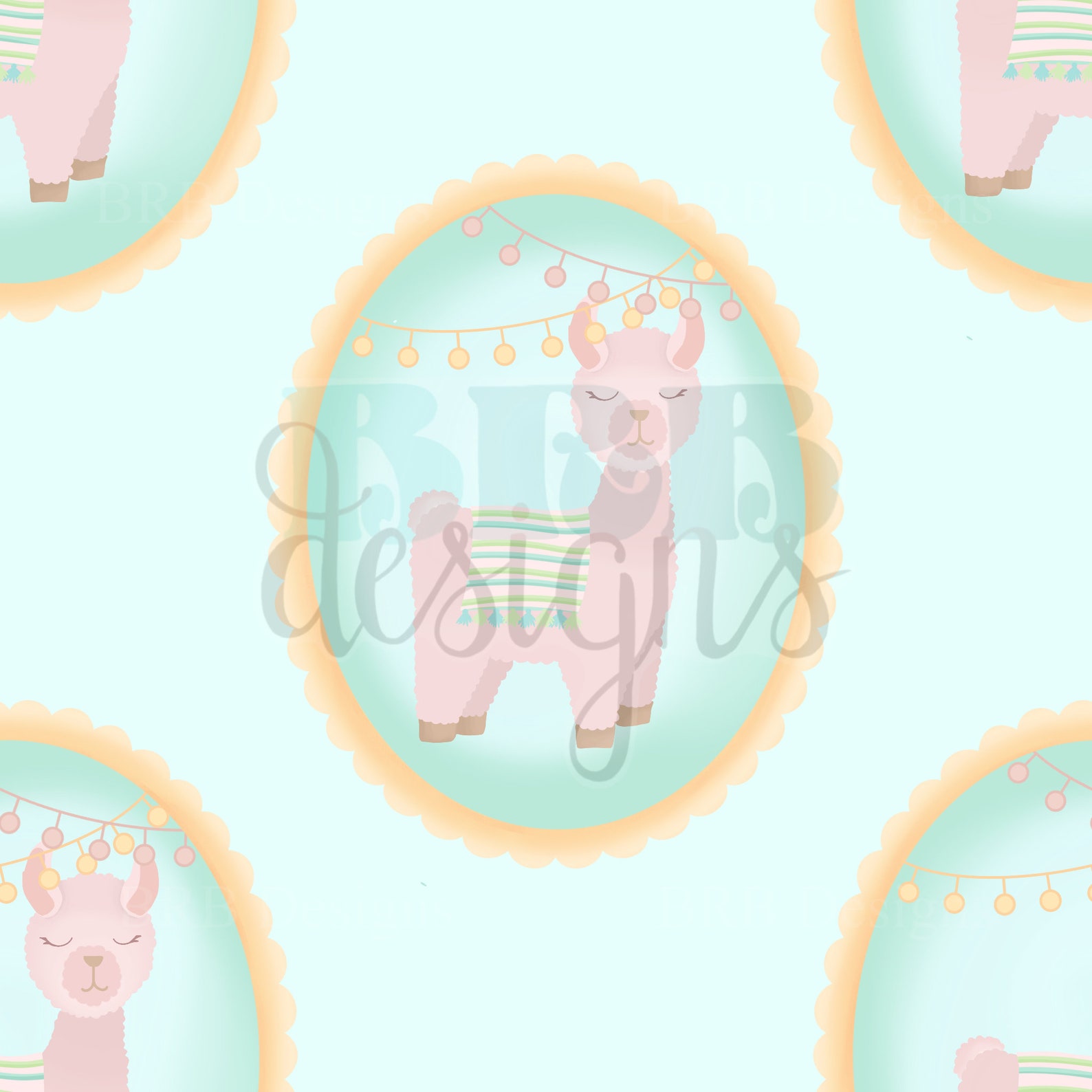 Llama Hand Drawn Seamless Digital PNG File - Etsy