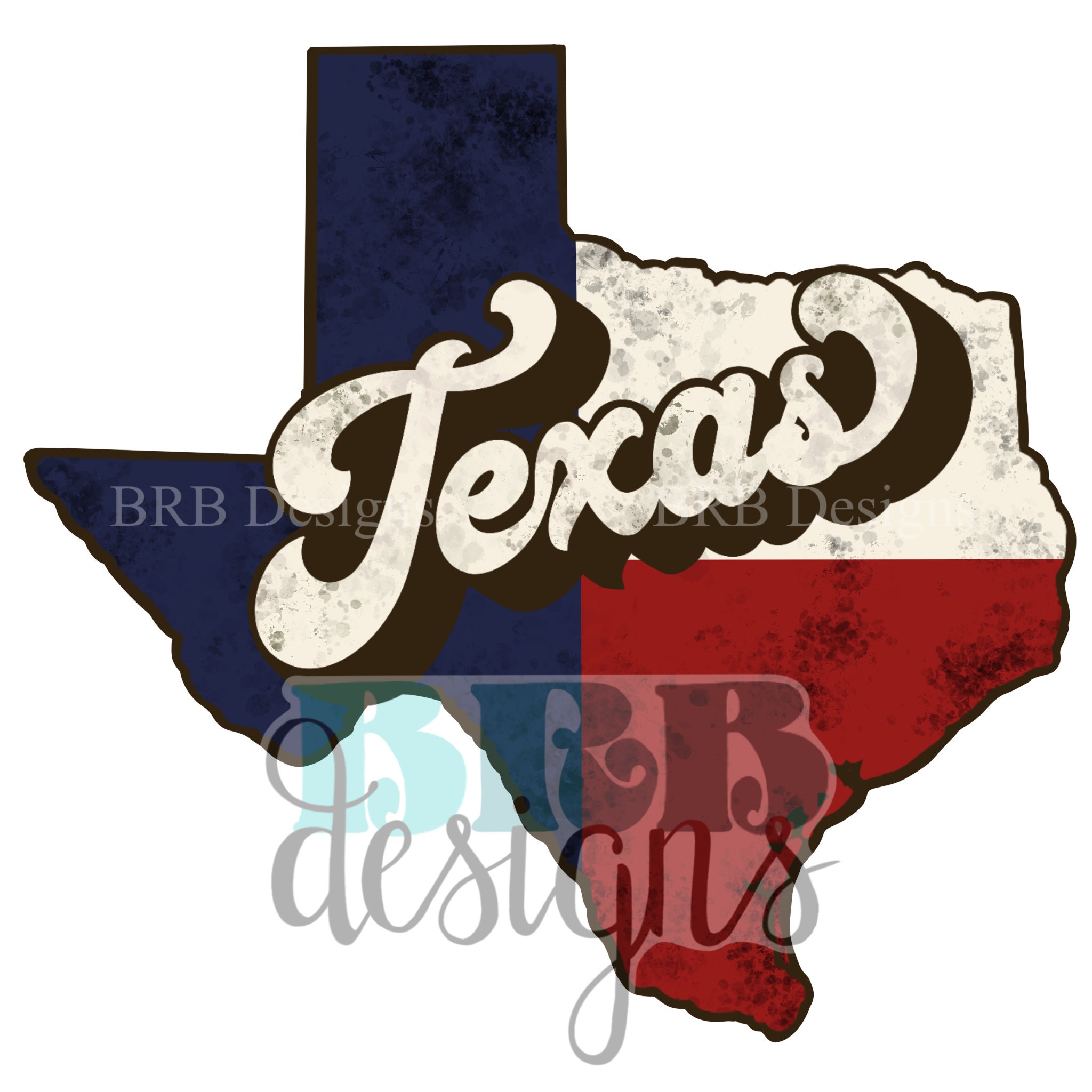 Texas Flag Texas Shaped Hand Drawn Sublimation PNG File - Etsy