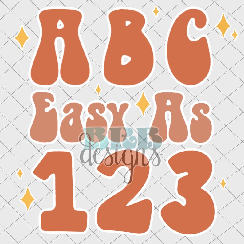 ABC Easy as 123 Hand Drawn Digital PNG File - Etsy