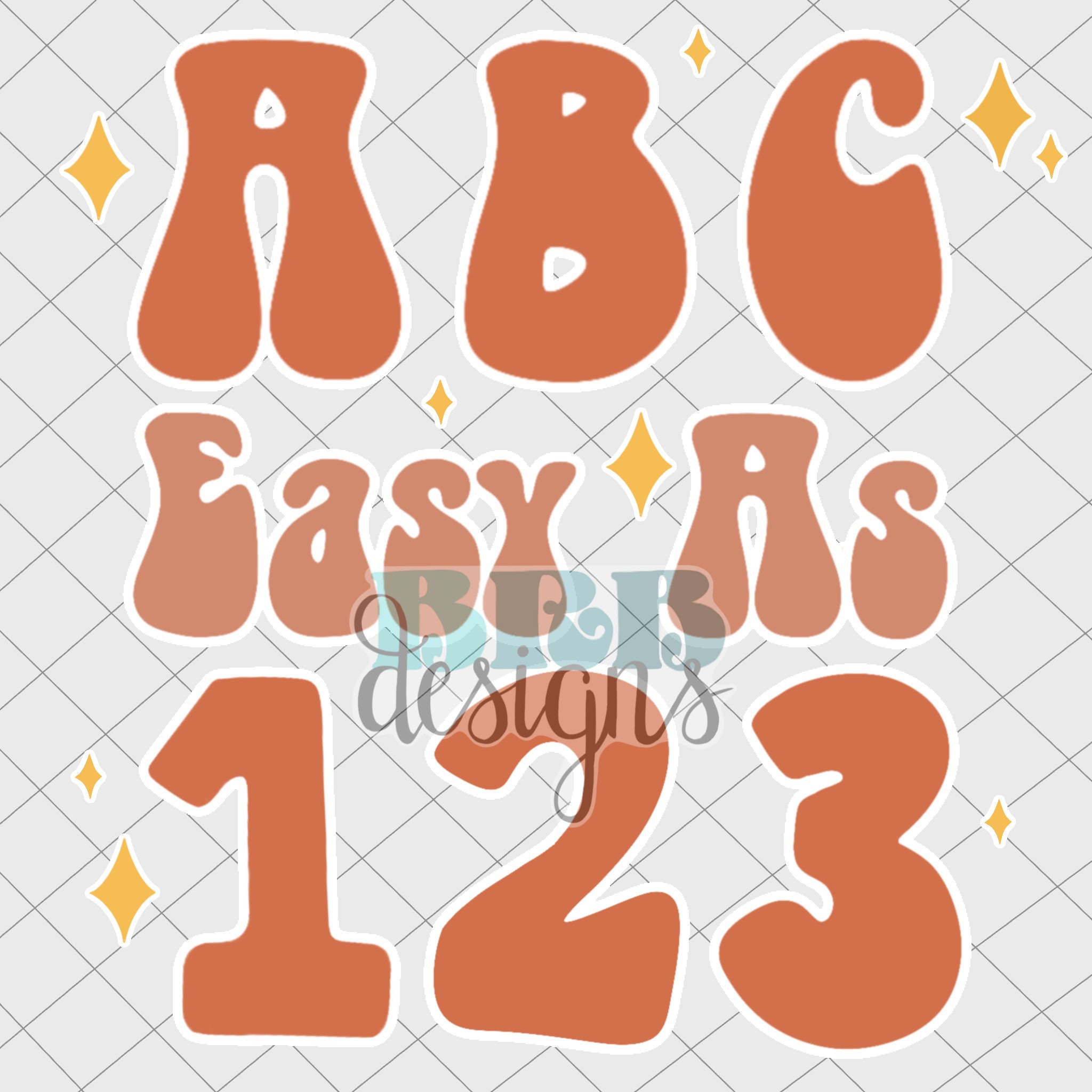 ABC Easy as 123 Hand Drawn Digital PNG File - Etsy