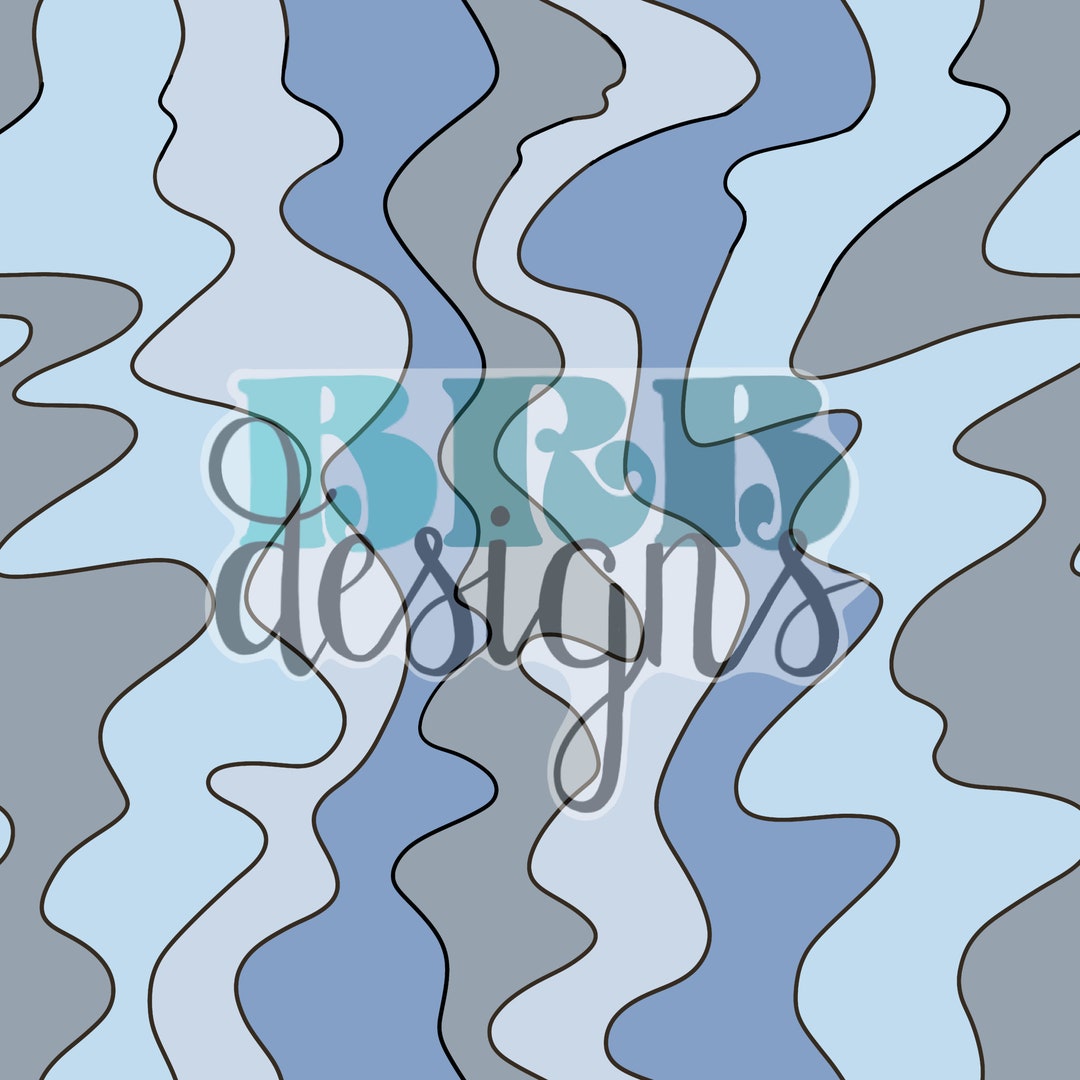 Blue Hippie Waves Seamless File - Etsy