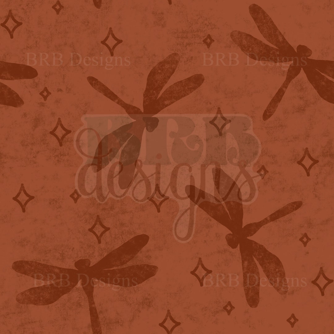 Distressed Rust Dragonfly Hand Drawn Digital PNG Seamless File - Etsy