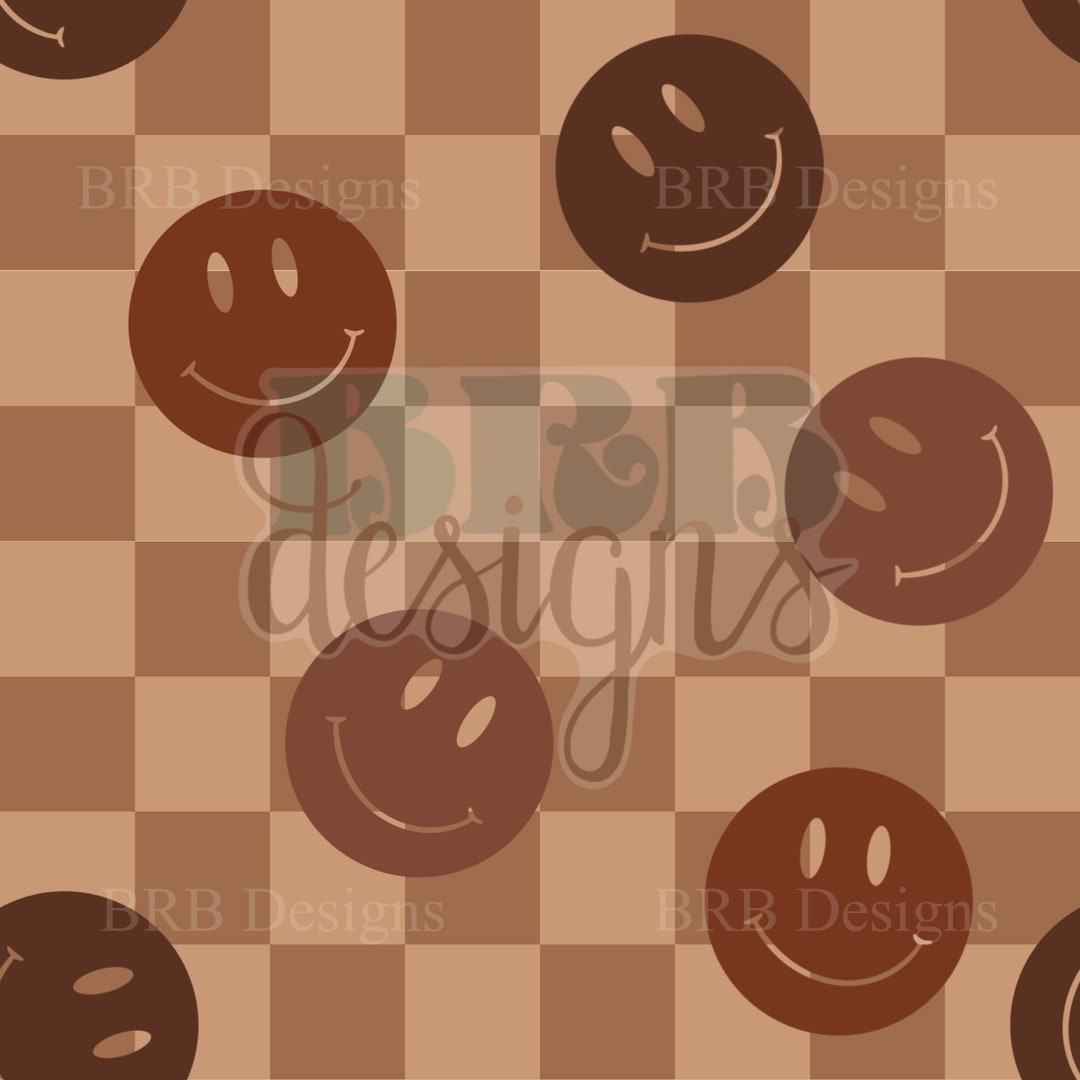 Mauve Smiley Face Hand Drawn Digital PNG Seamless File - Etsy