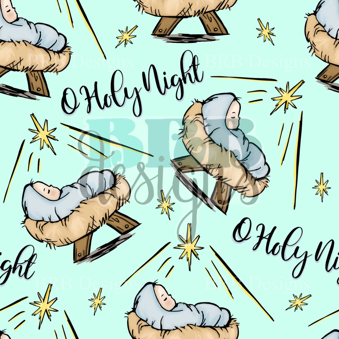 O Holy Night Hand Drawn Seamless PNG File - Etsy