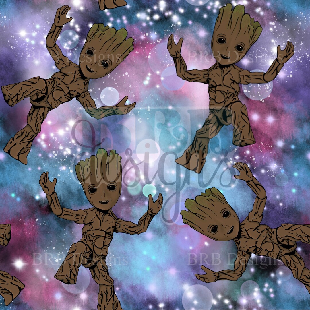Groot Galaxy dibujado a mano archivo PNG digital sin costuras - Etsy México