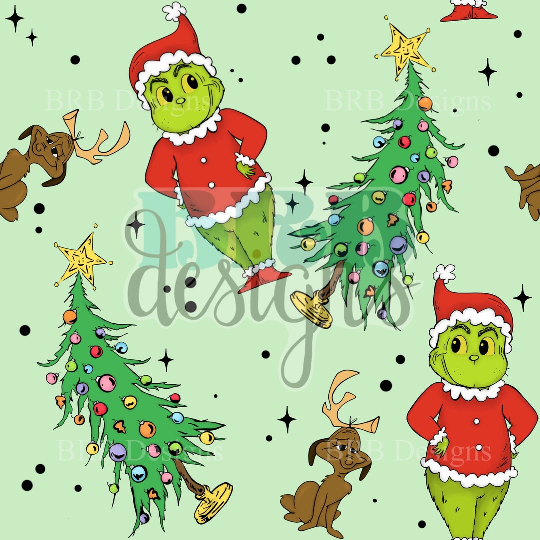 Mean One and Max Hand Drawn Seamless PNG Digital File - Etsy