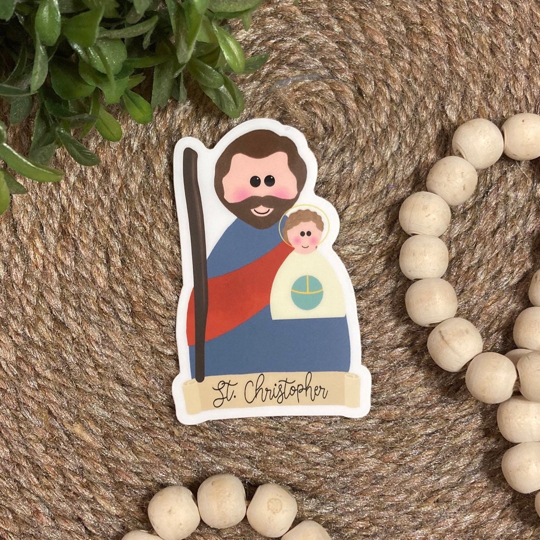 St. Christopher Vinyl Sticker - Etsy