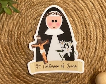 St. Catherine of Siena Saint Sticker | Vinyl Sticker | Catholic Saint ...