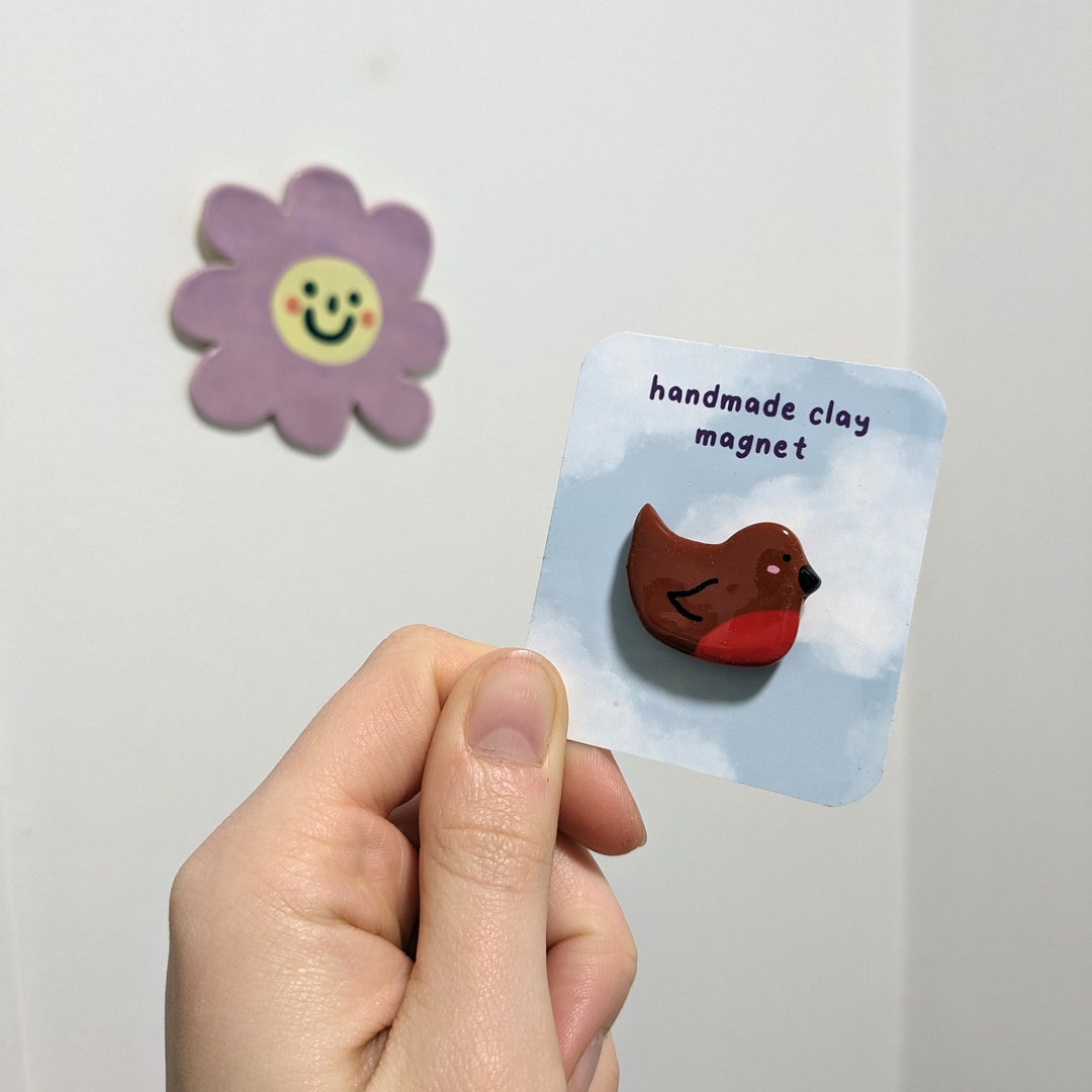 Robin Magnet, Handmade Clay Fridge Magnet - Etsy