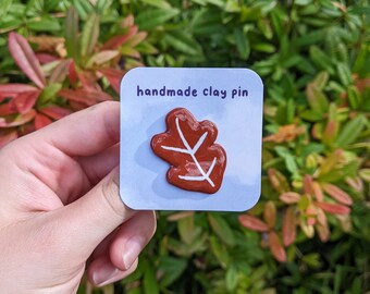 Oak Tree Leaf Pin - Etsy