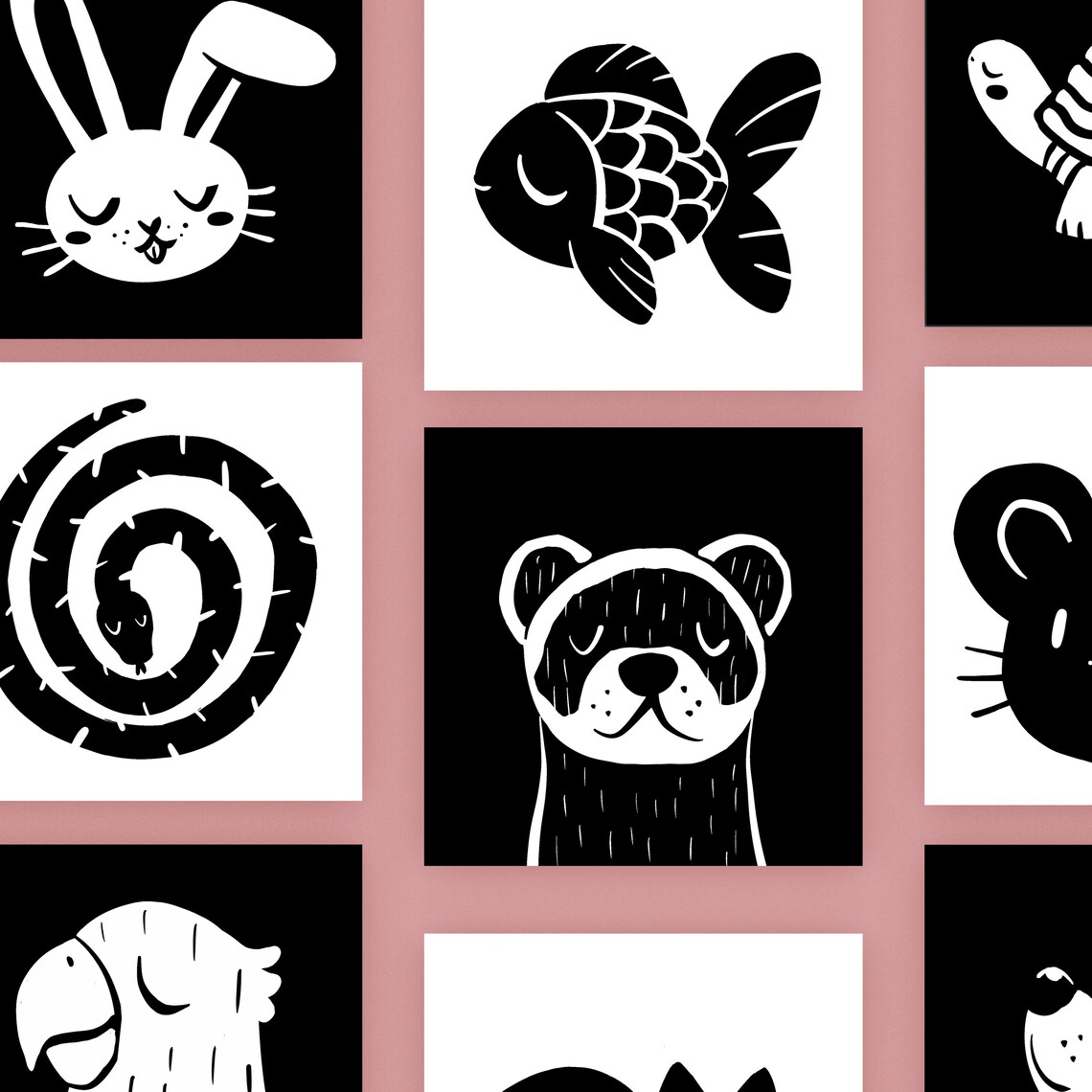 10 Black and White Infant Cards | Pet Edition | Sensory Play, High ...